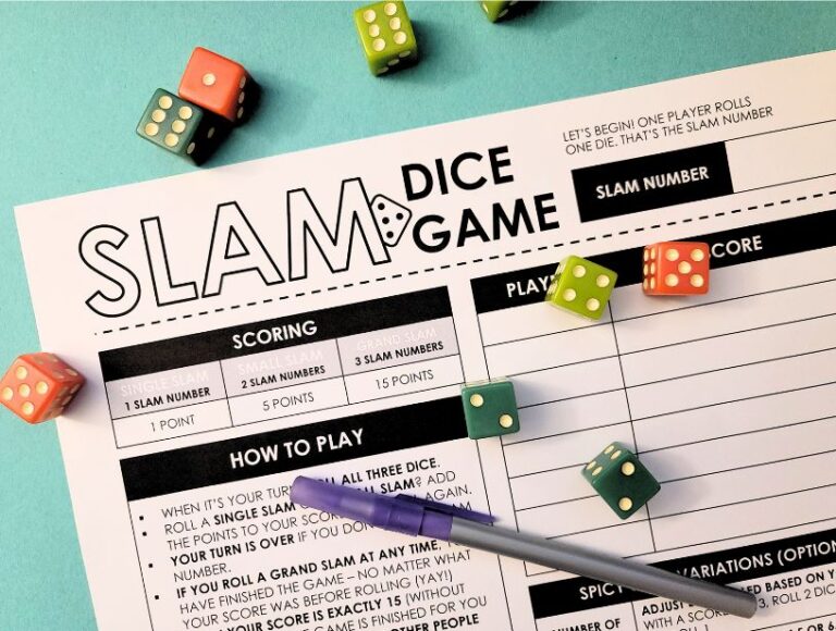 Slam Dice: The Game You Won't Want to Put Down (Printable) | Fun Party Tips